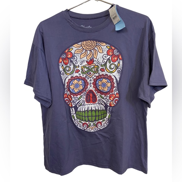 hasta siempre | Tops | Haste Siempre Purple Day Of The Dead Skull ...
